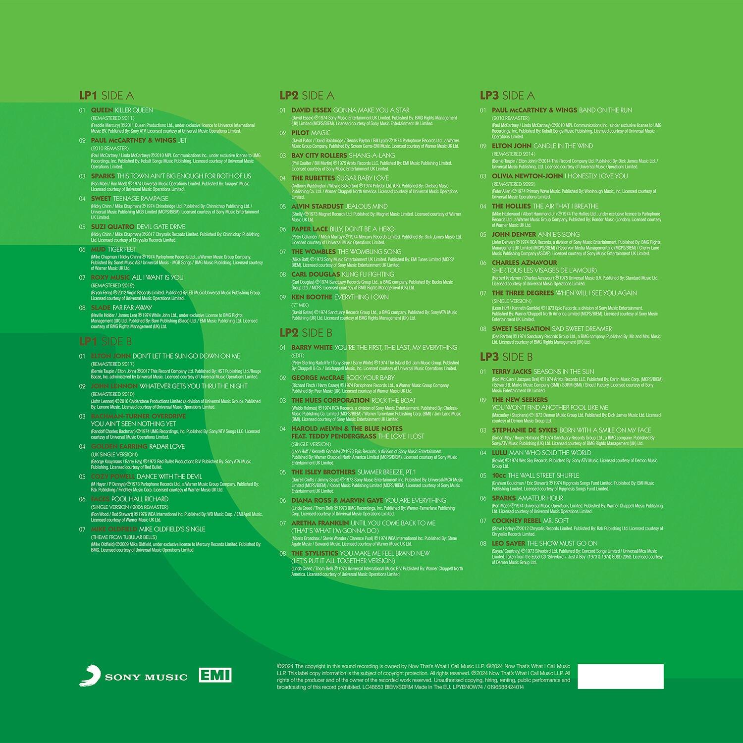 NOW YEARBOOK 1974 - Triple Green Vinyl LP