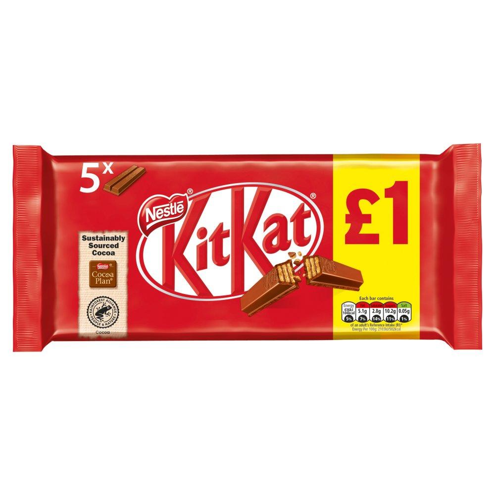 Kit Kat 2 Finger Milk Chocolate Biscuit bar (5 per pack)
