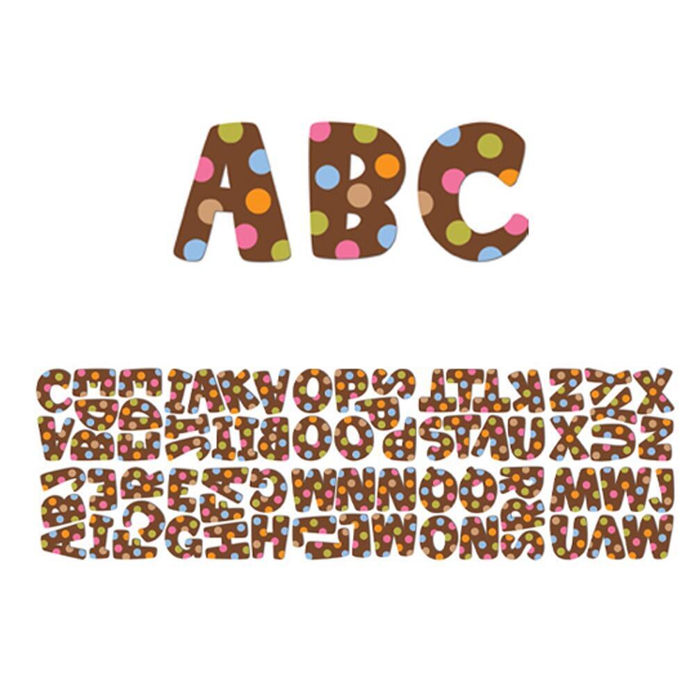 Alphabet/Number Stickers | Dots on Chocolate Design - 74 x 5cm Craft ...