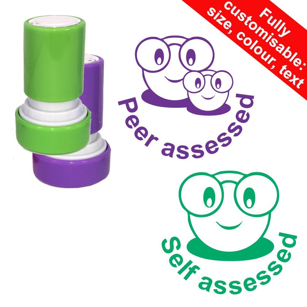 Teacher Stamp Sets | Peer assessed / Self assessed 2 Stamp Set. 22mm ...