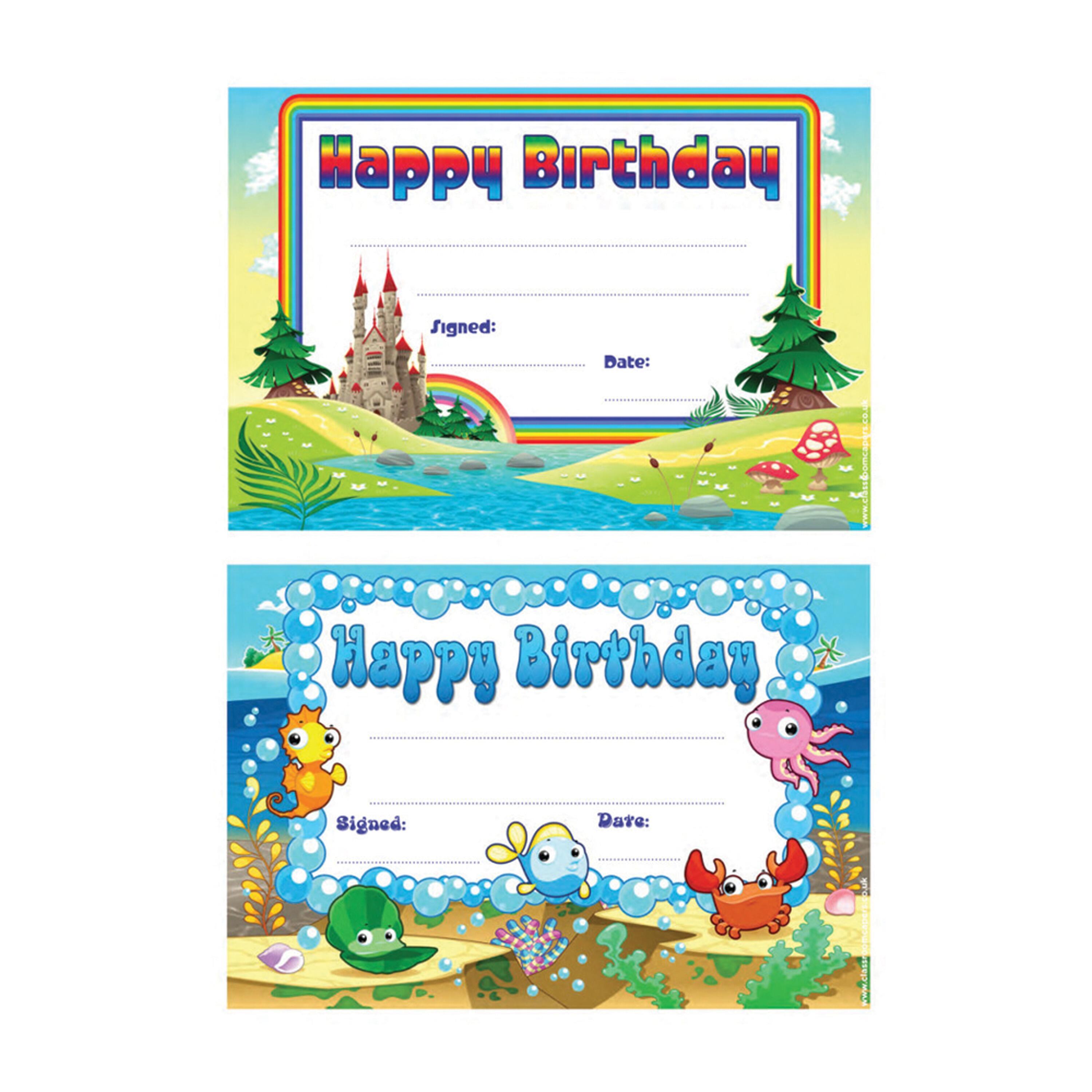 School Certificates | 30 x Happy Birthday School Certificates Variety Pack