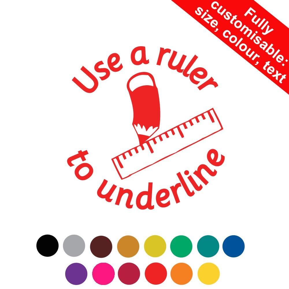 Teacher Stamps | Use a ruler to underline Stamper 22mm Reinkable ...