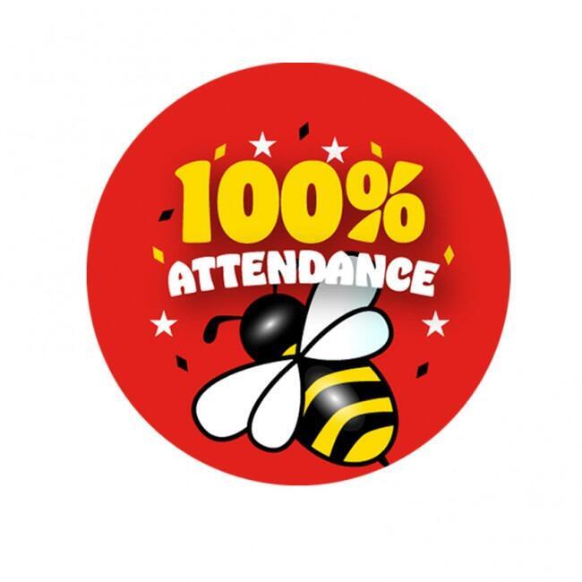Attendance School Stickers | Great Value 100% Attendance Award/Reward ...
