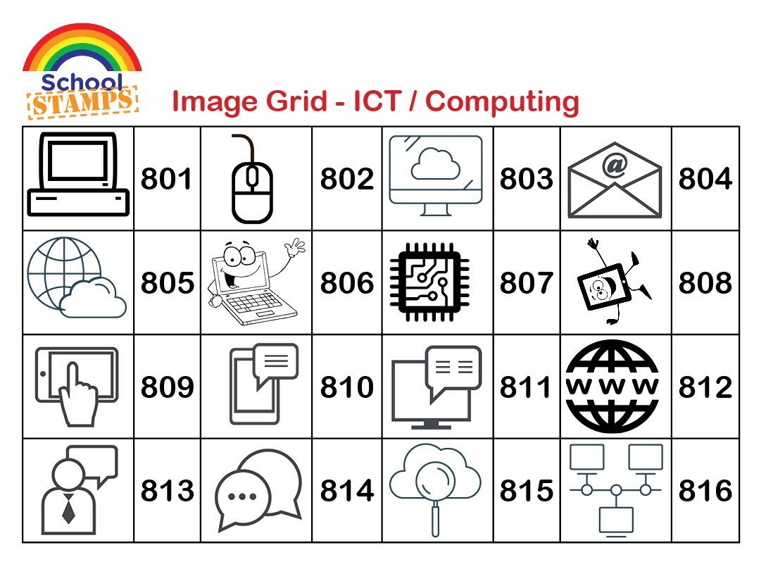 School Reward Scheme Stamps | Subject Computing / ICT. Choice Font ...
