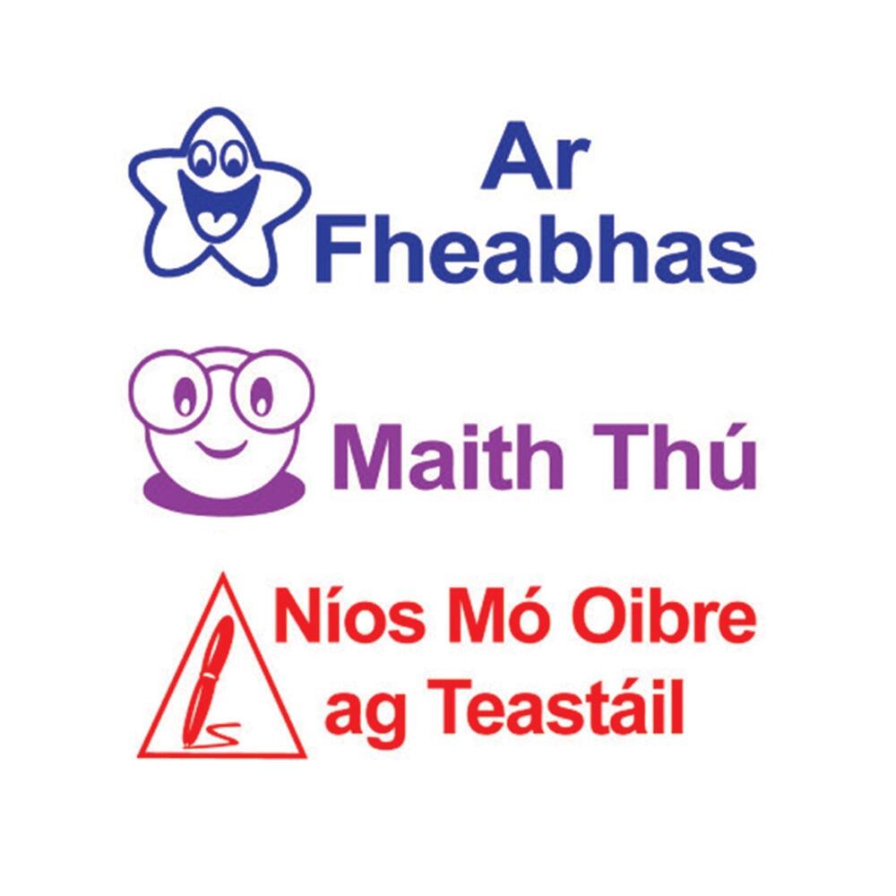 Irish Teacher Stamps | Self-inking Irish Stamps for Teacher Marking