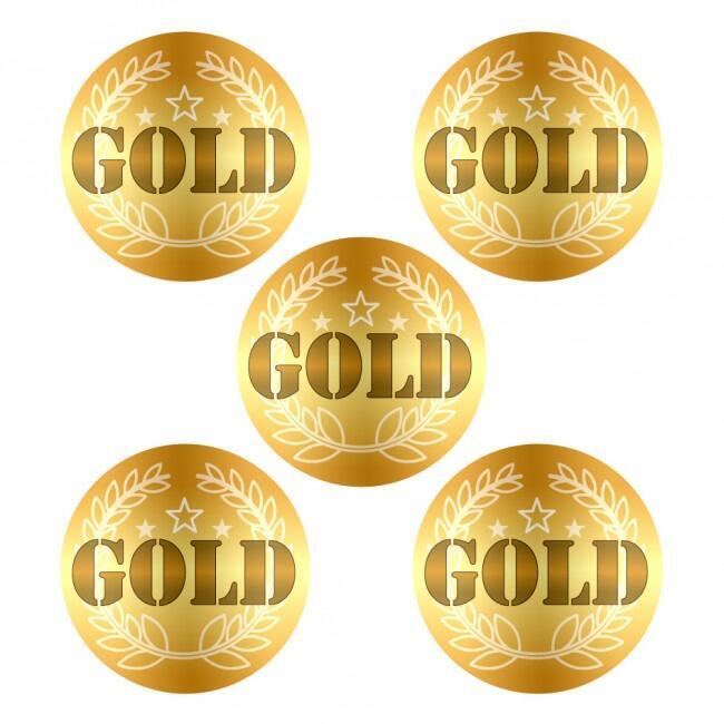 Sports Stickers | 90 x " GOLD " Stunning Wreath Design, Award Stickers ...