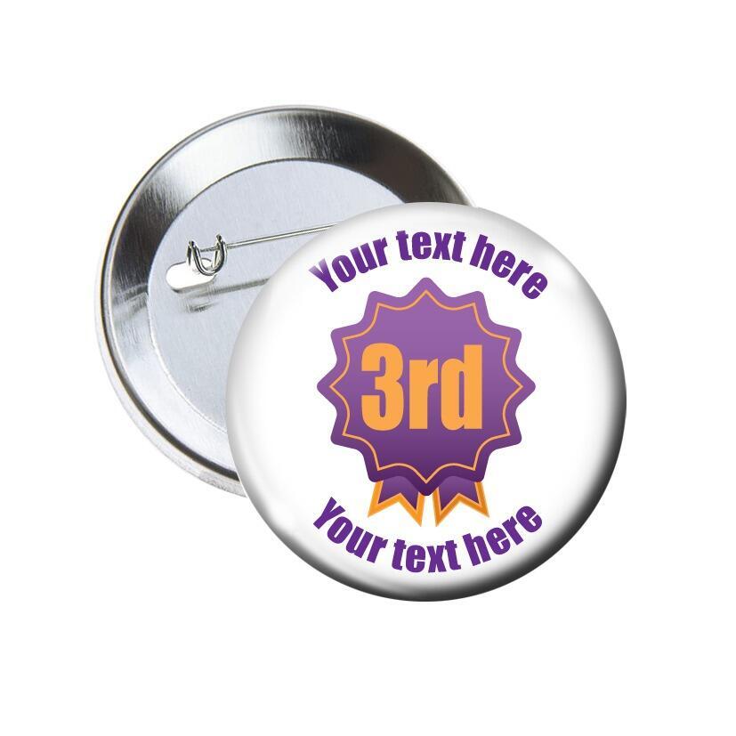 Custom Badges | GOLD, Wreath Design Sports / Award Personalised Badges ...