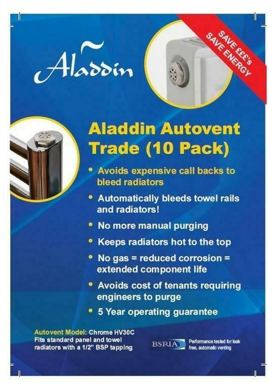 Aladdin Autovent HV30C Chrome Trade Pack 10 Valves 1/2" BSP