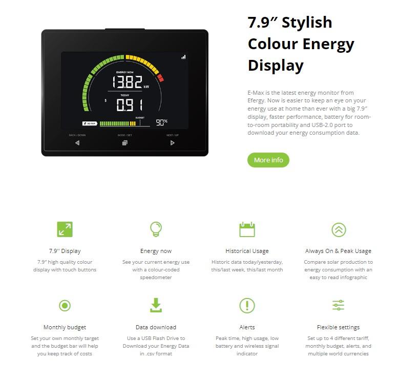Efergy Engage E-Max Bundle Online Energy Monitor C/W Display