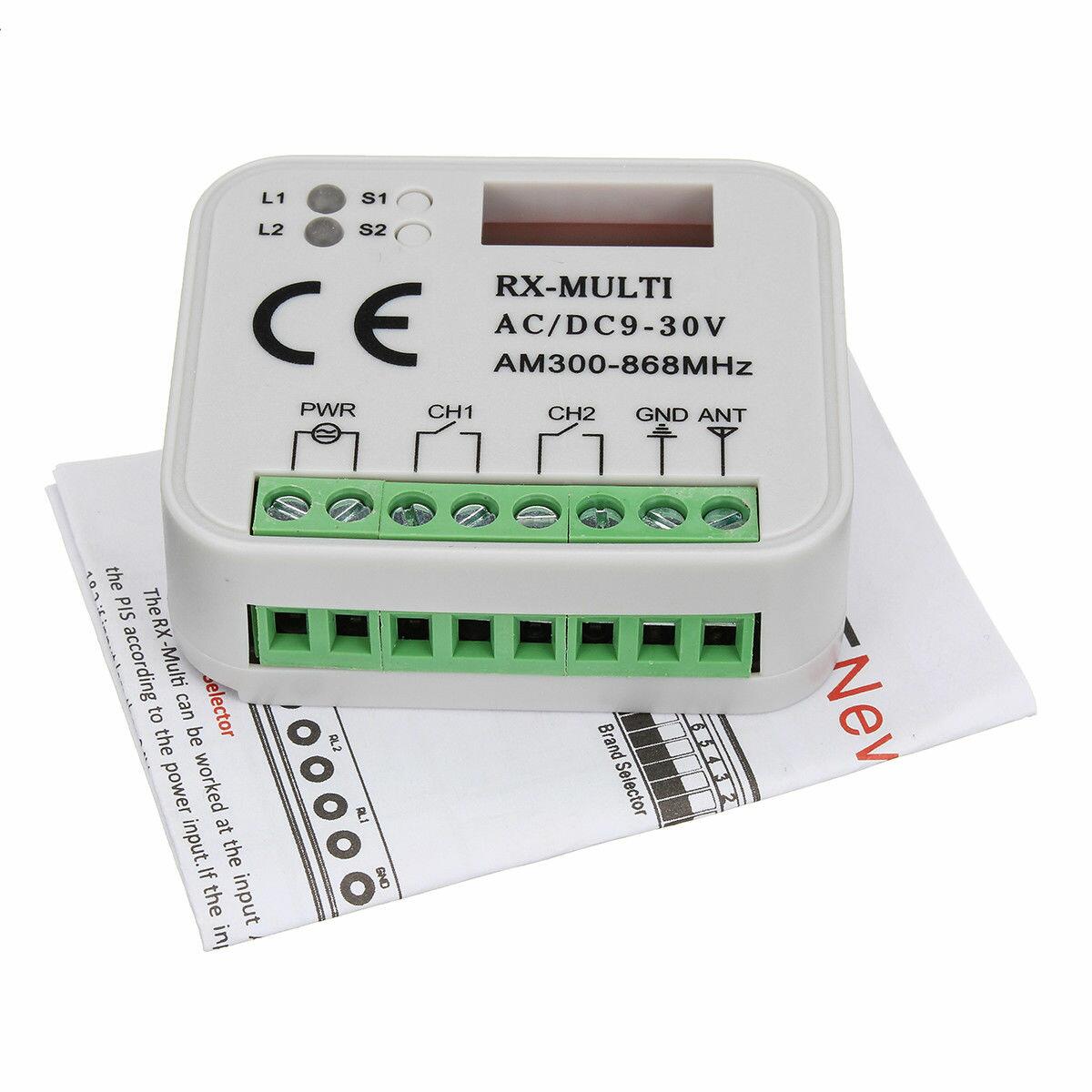 Rx-Multi Universal Multi-brand Multi-Frequency 433-868MHz. 2-Ch ...