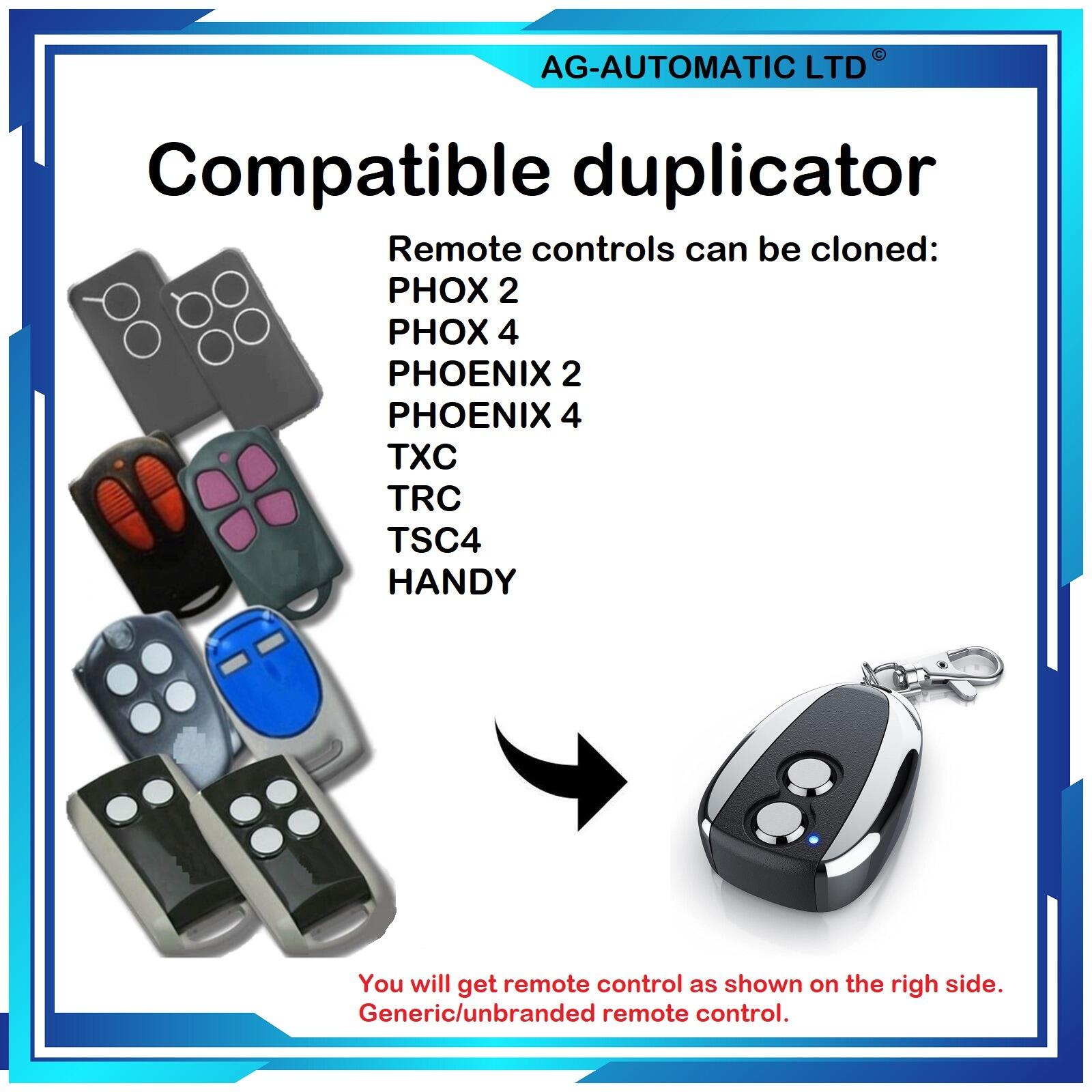 Remote Control duplicator for V2 PHOX 2,4, PHOENIX 2,4, TXC, TRC, TSC4 ...