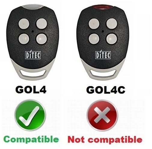ENTREMATIC DITEC ZEN2 Replacement of DITEC GOL4 Remote control