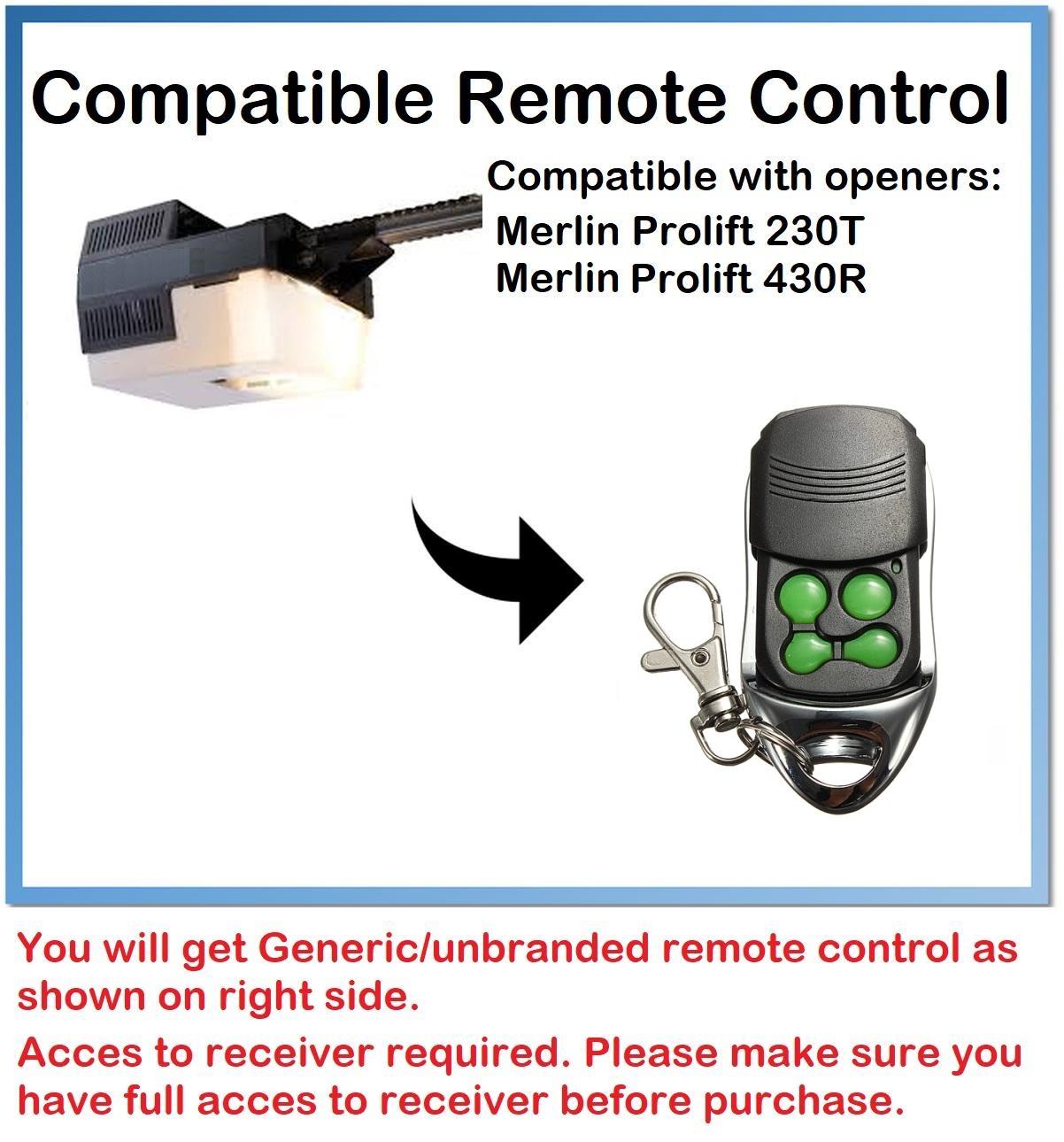 Remote control for Gate openers Merlin Prolift 230T, Merlin Prolift ...