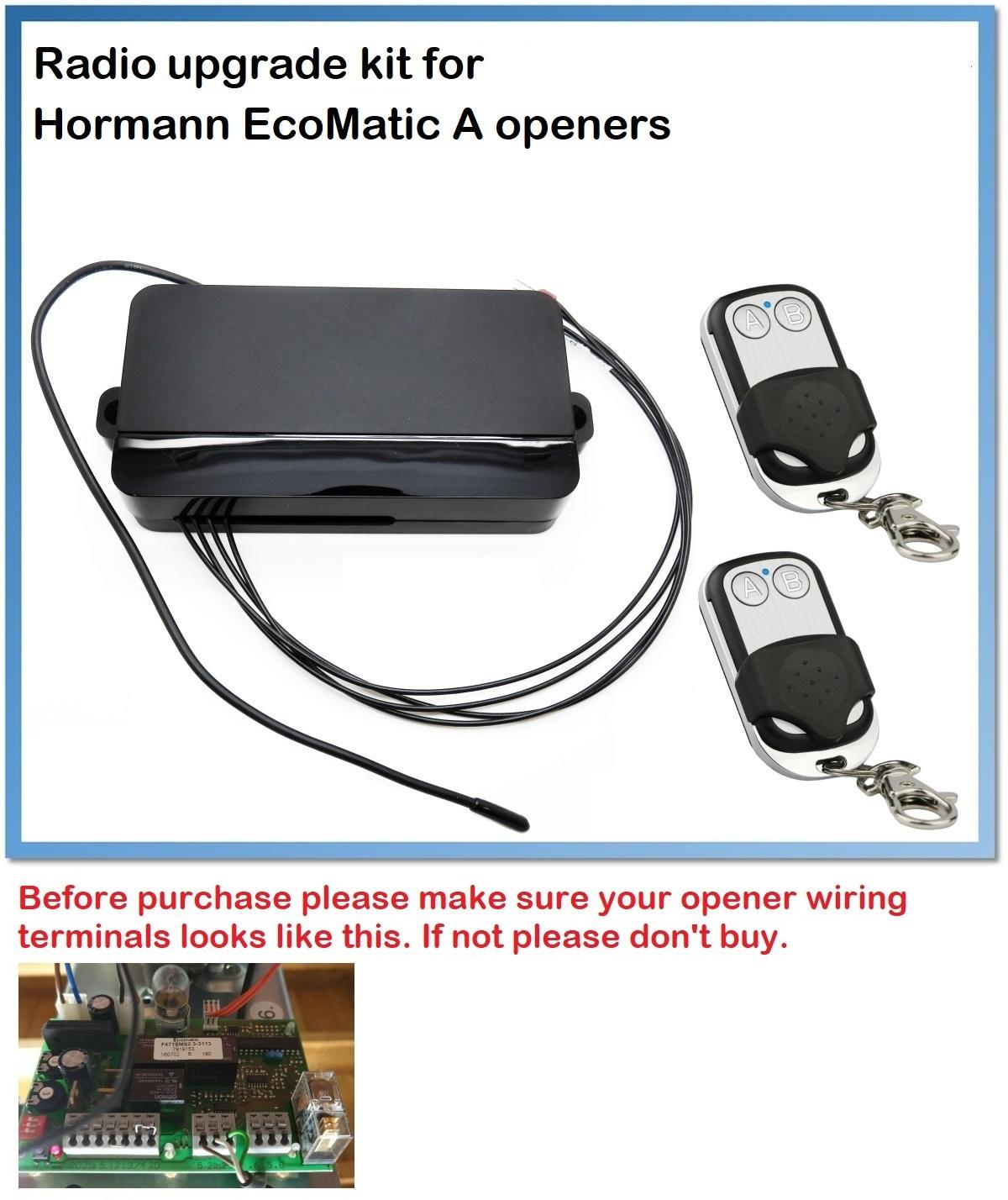 Radio Upgrade Kit for Hormann/Garador EcoMatic A (Wired receiver + 2 ...