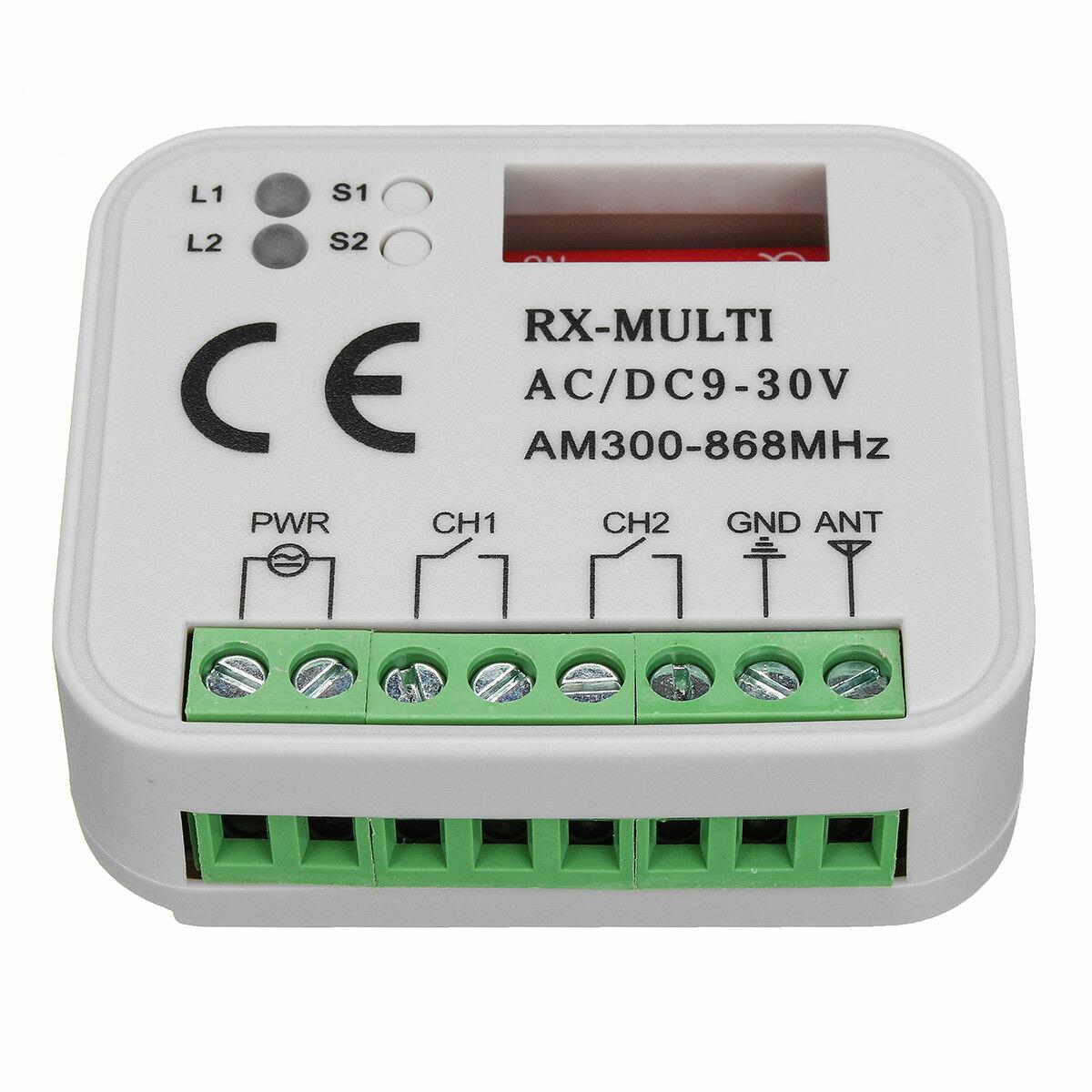 Rx-Multi Universal Multi-brand Multi-Frequency 433-868MHz. 2-Ch ...