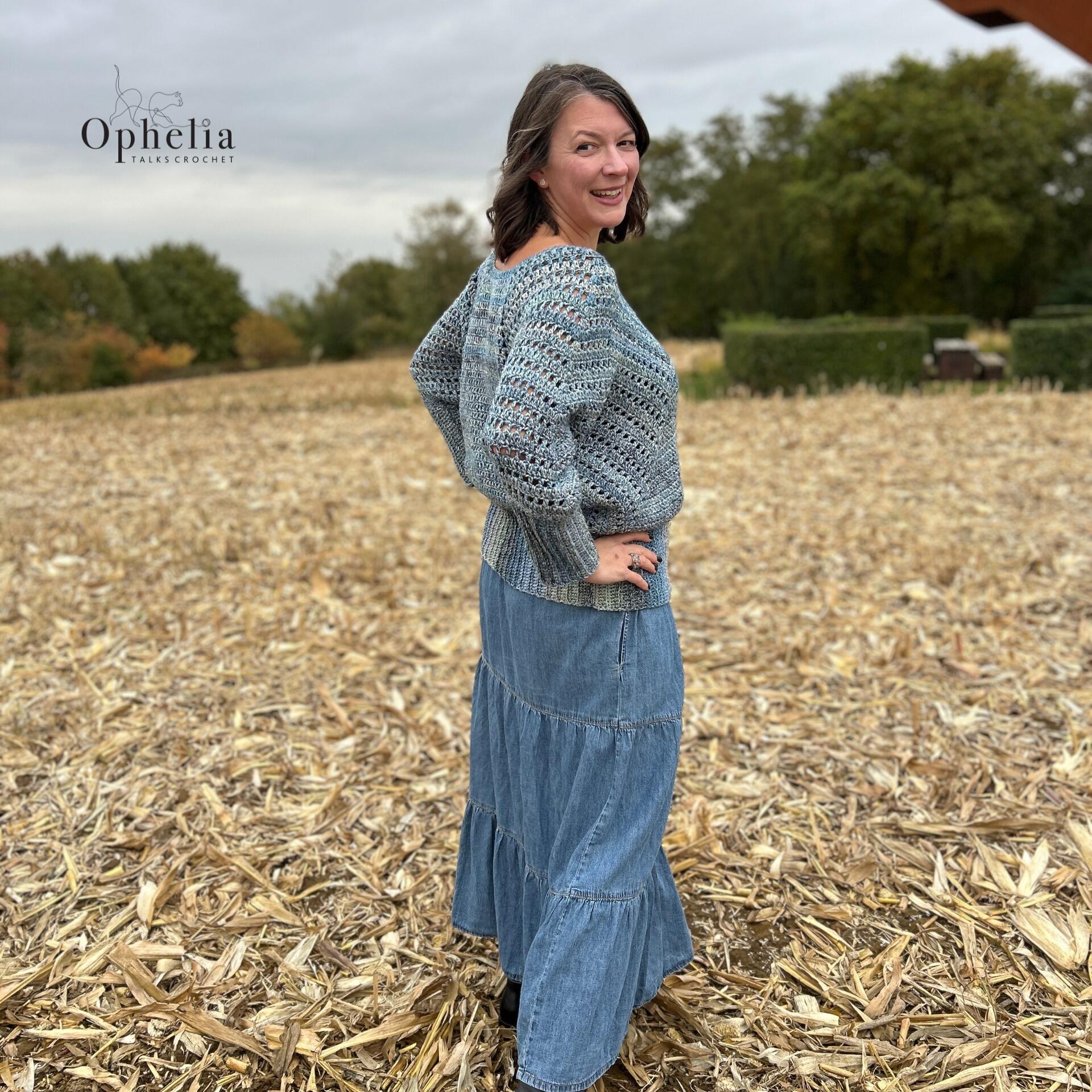 Anja’s Batwing Reading Sweater Crochet Pattern | Ophelia Talks Crochet