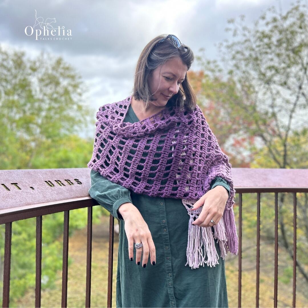 Plums Ombre Shawl Crochet Pattern | Digital Download