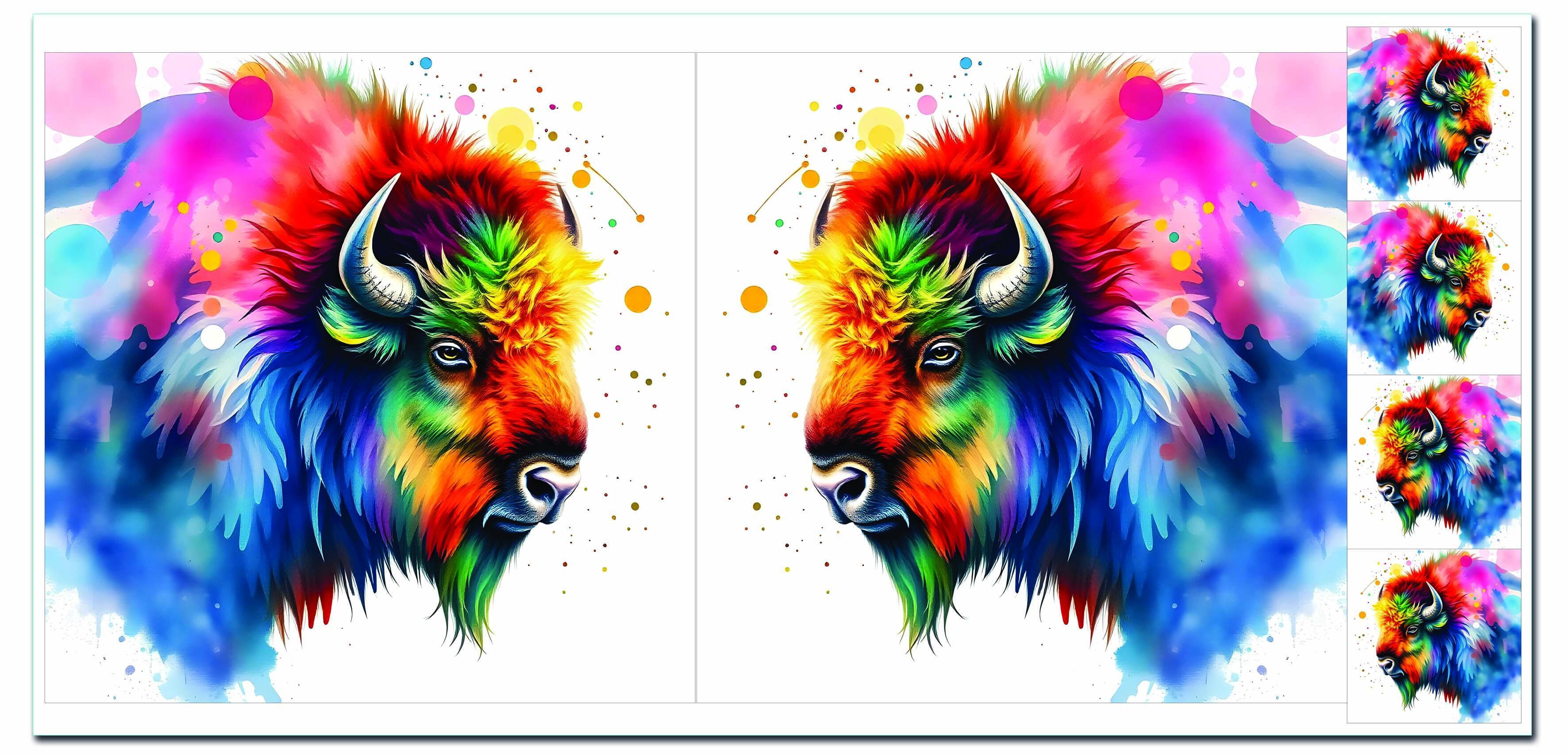 Seconds Rainbow Bison Bag / Cushion Panel