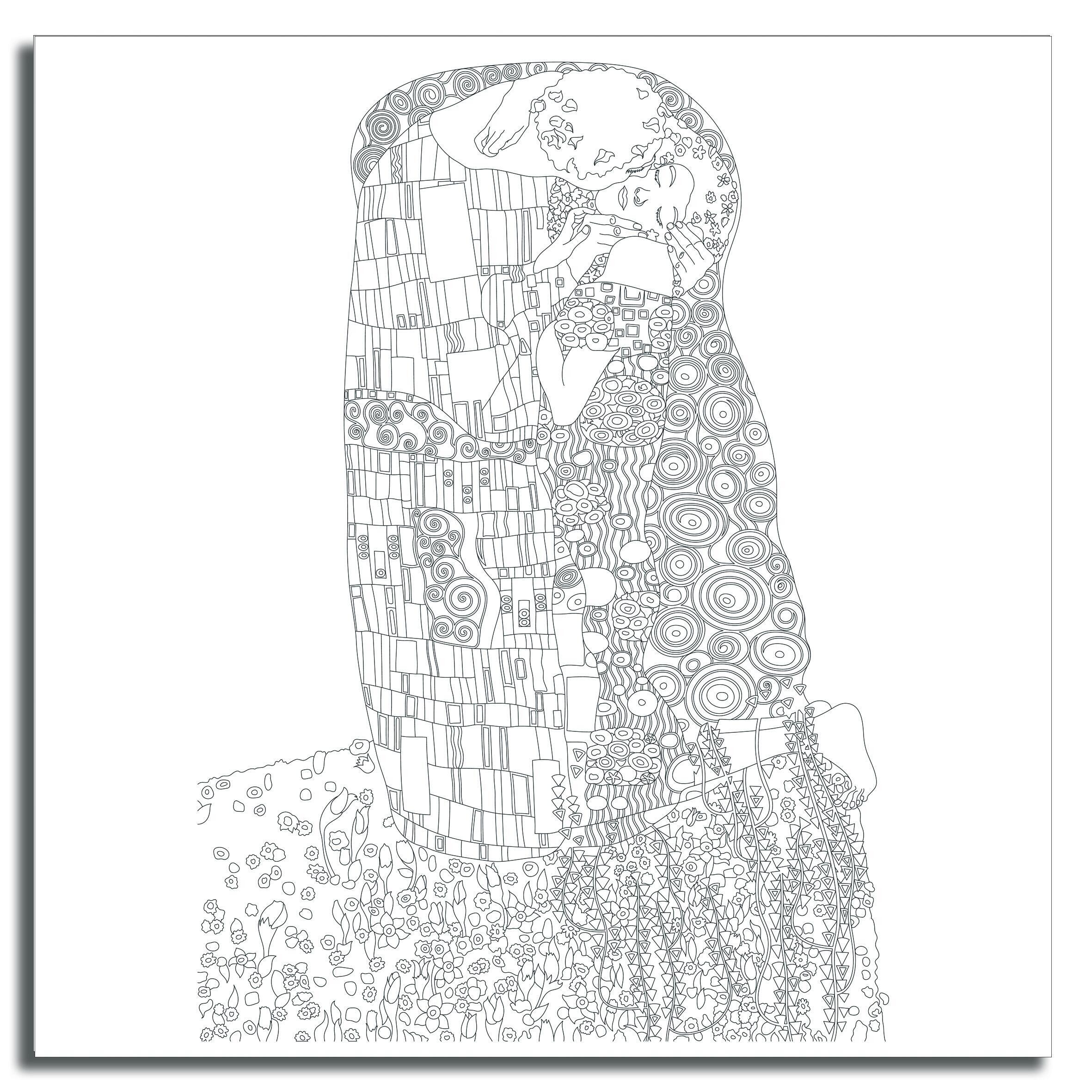 The Kiss by Gustav Klimt Colouring Panel - Panama