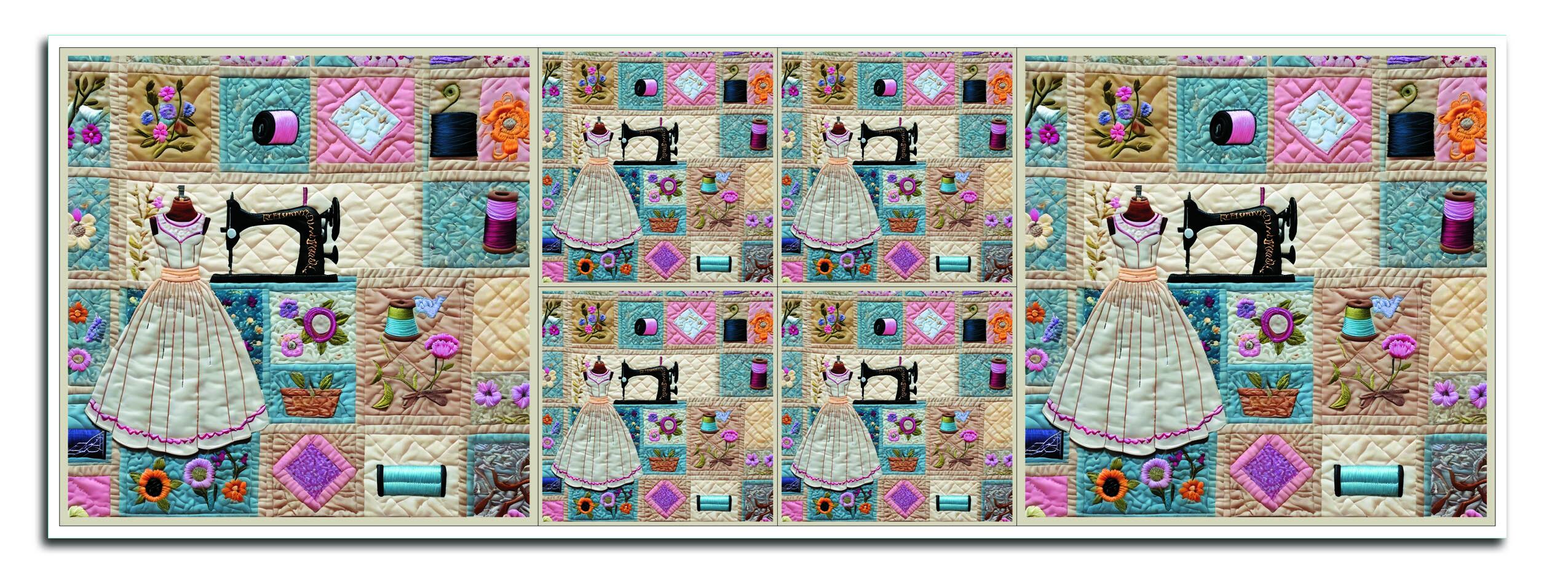 Seconds Patchwork Sewing Collage Bag / Cushion Panel