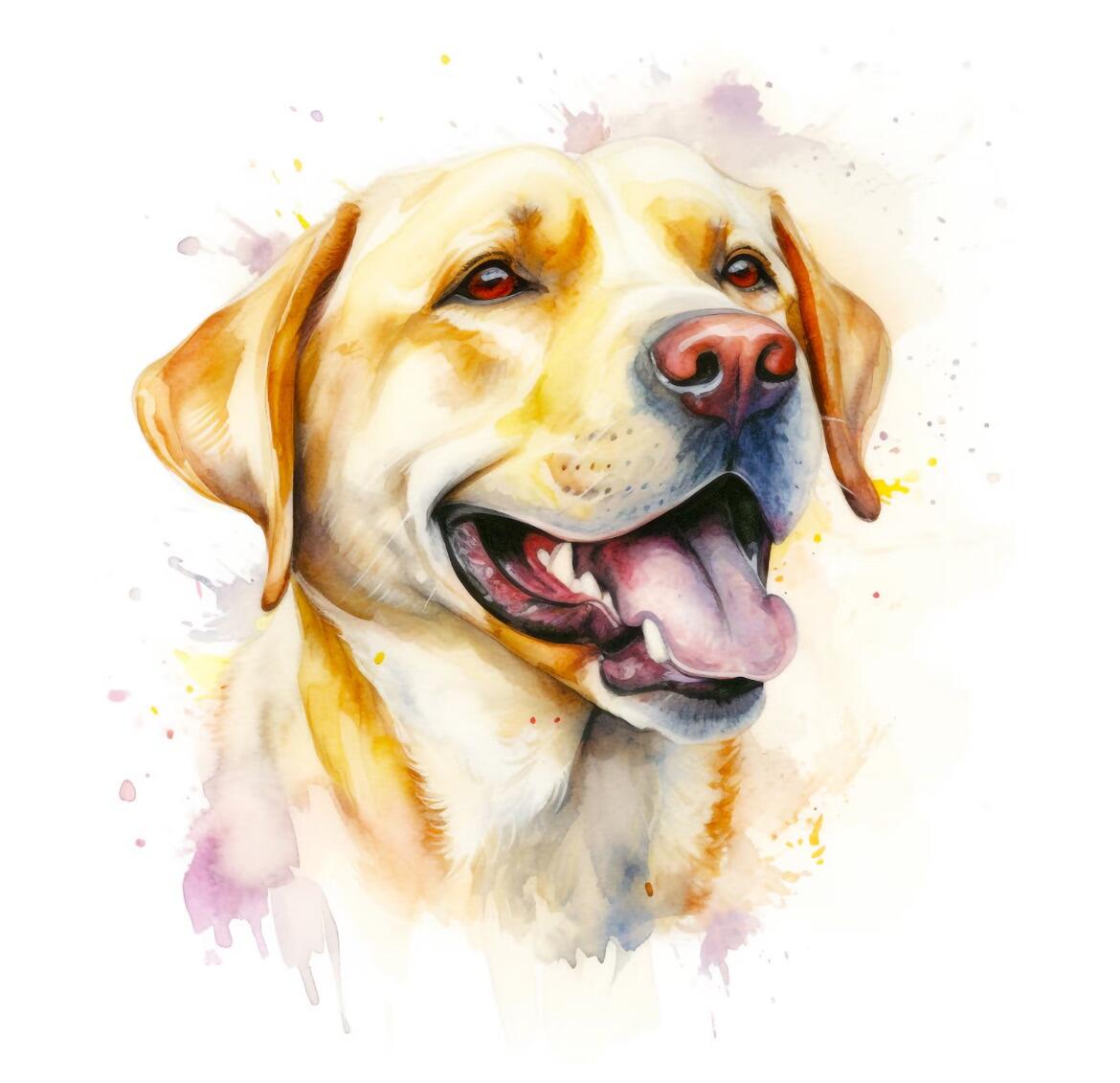 Rainbow Splatter Golden Labrador Panel