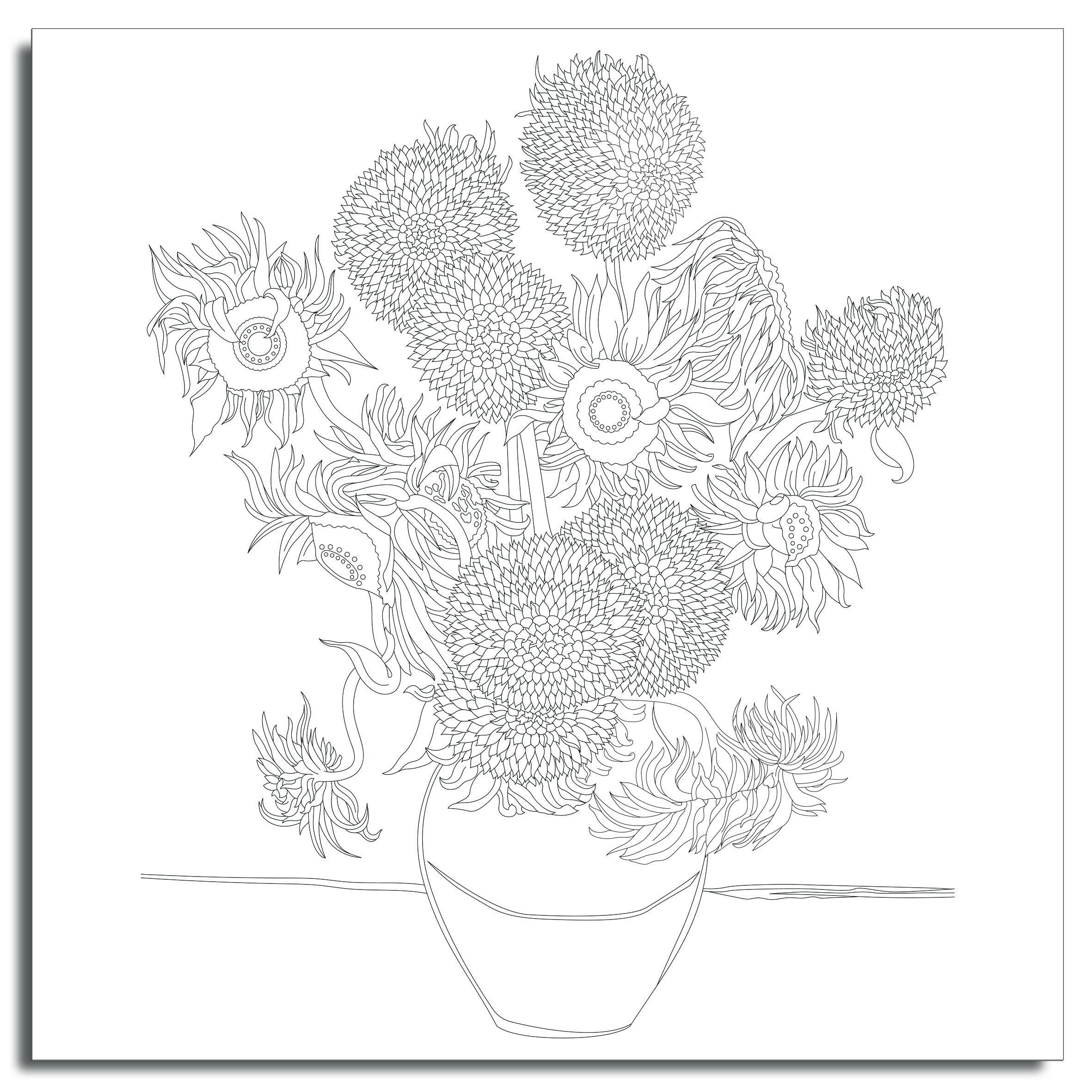 Sunflowers by Van Gogh Colouring Panel - Panama