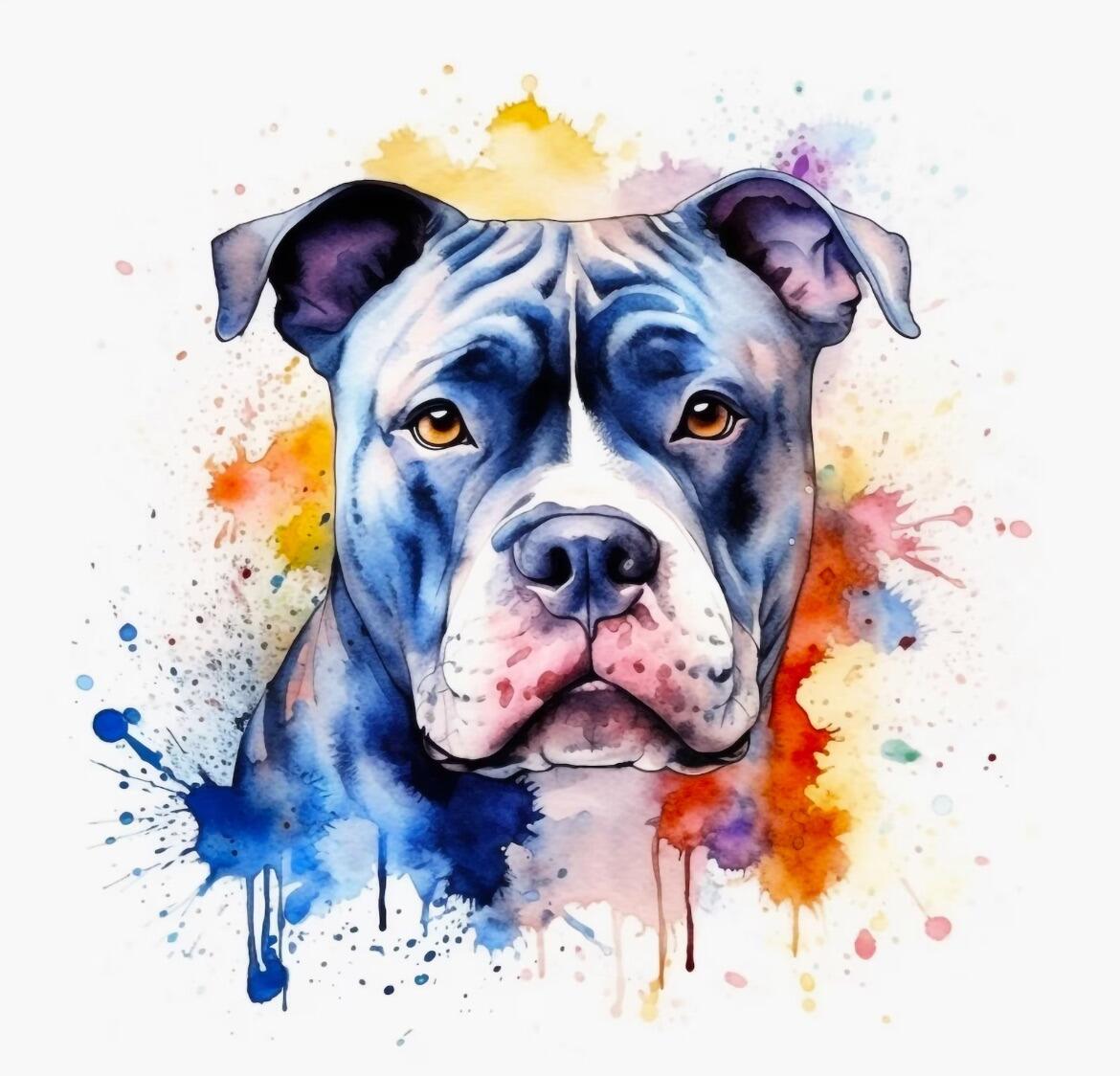 Rainbow Splatter American Bully Panel