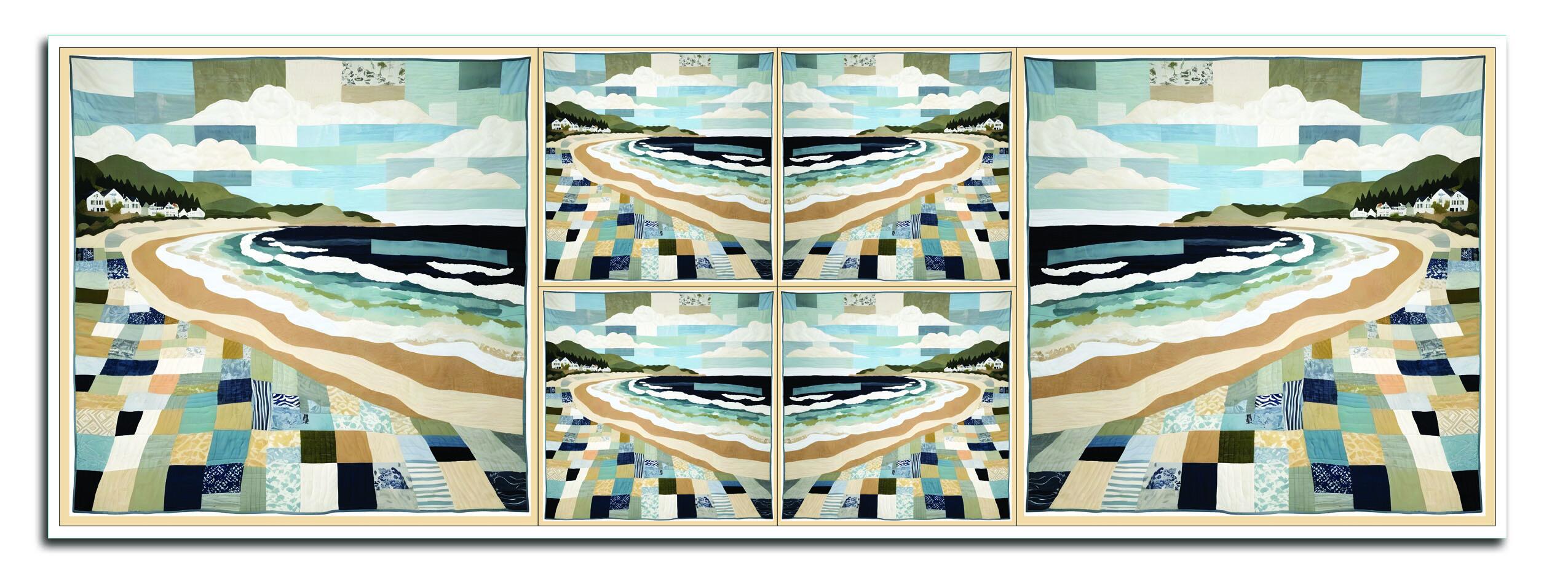 Patchwork Seaside Bag / Cushion Panel - Previous Fabric Stock