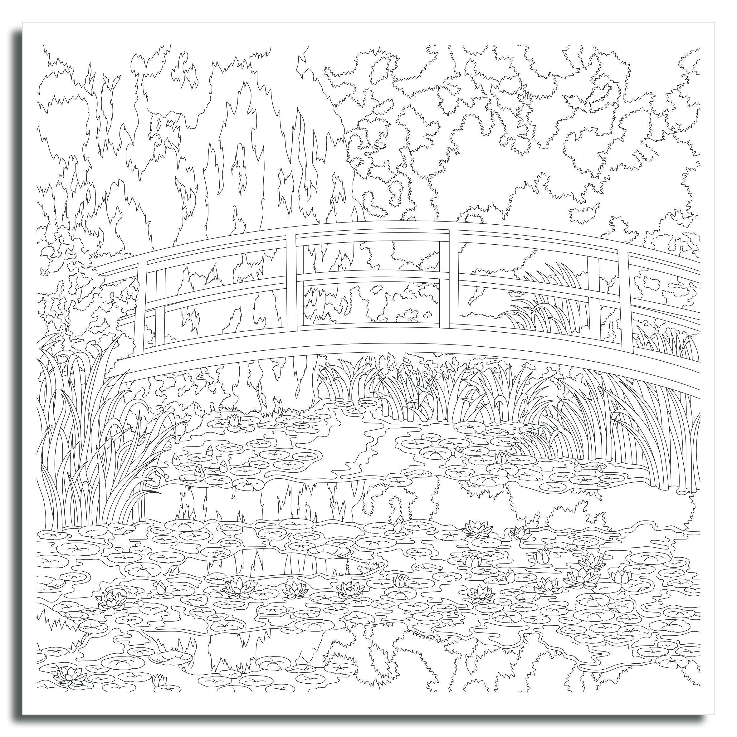Waterlily Pond by Claude Monet Colouring Panel - Panama