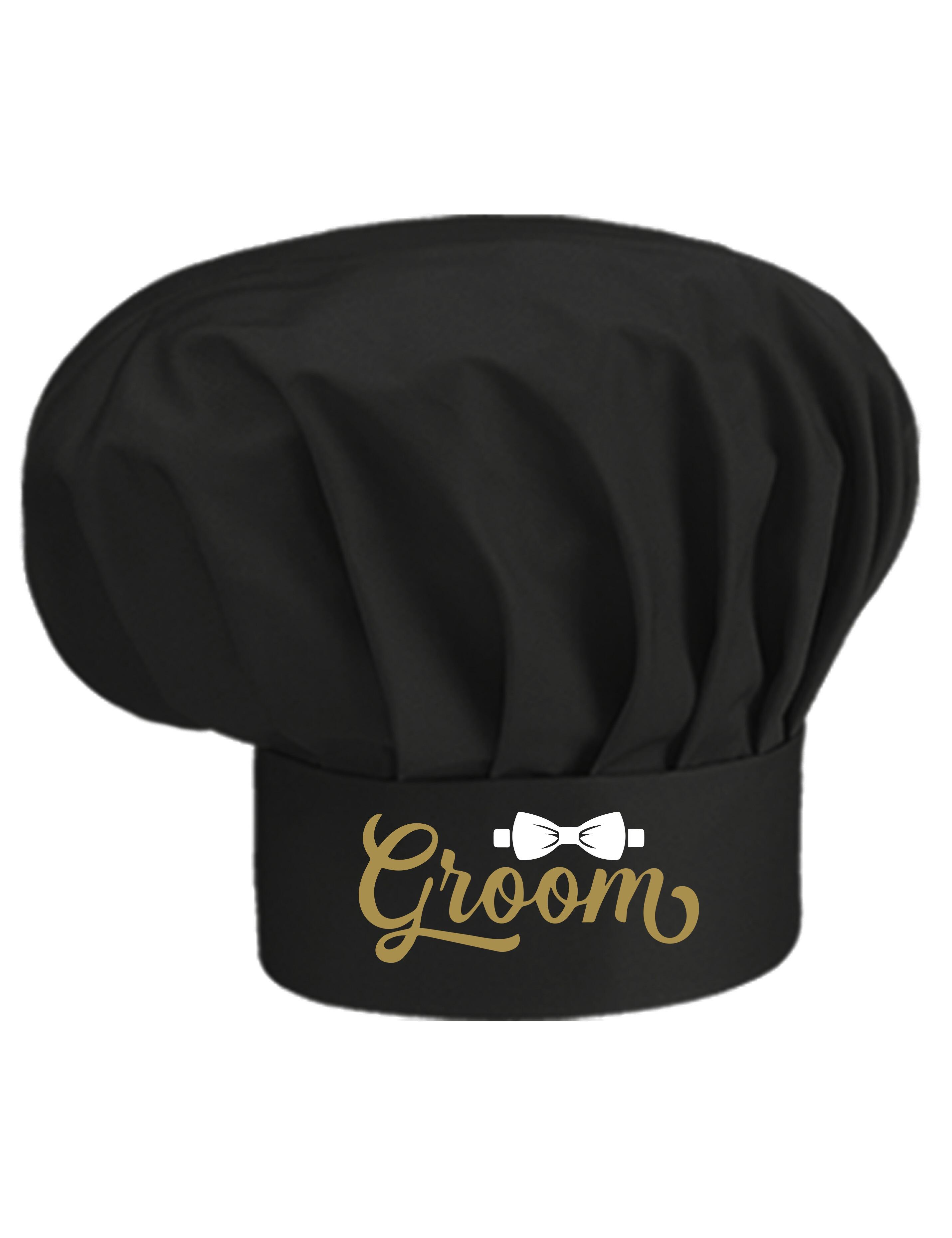 Personalised Grooms Chef Hat Printed available in 30 colours