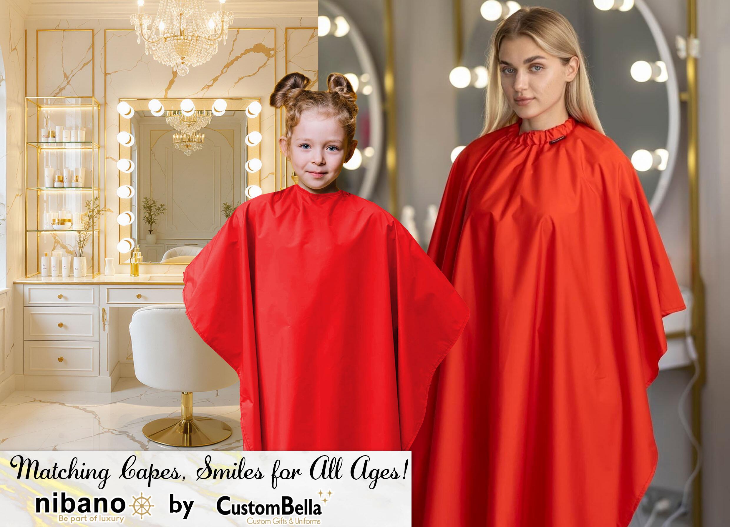 Nibano Salon Capes in Matching Style for Adults & Kids in 36 Colours