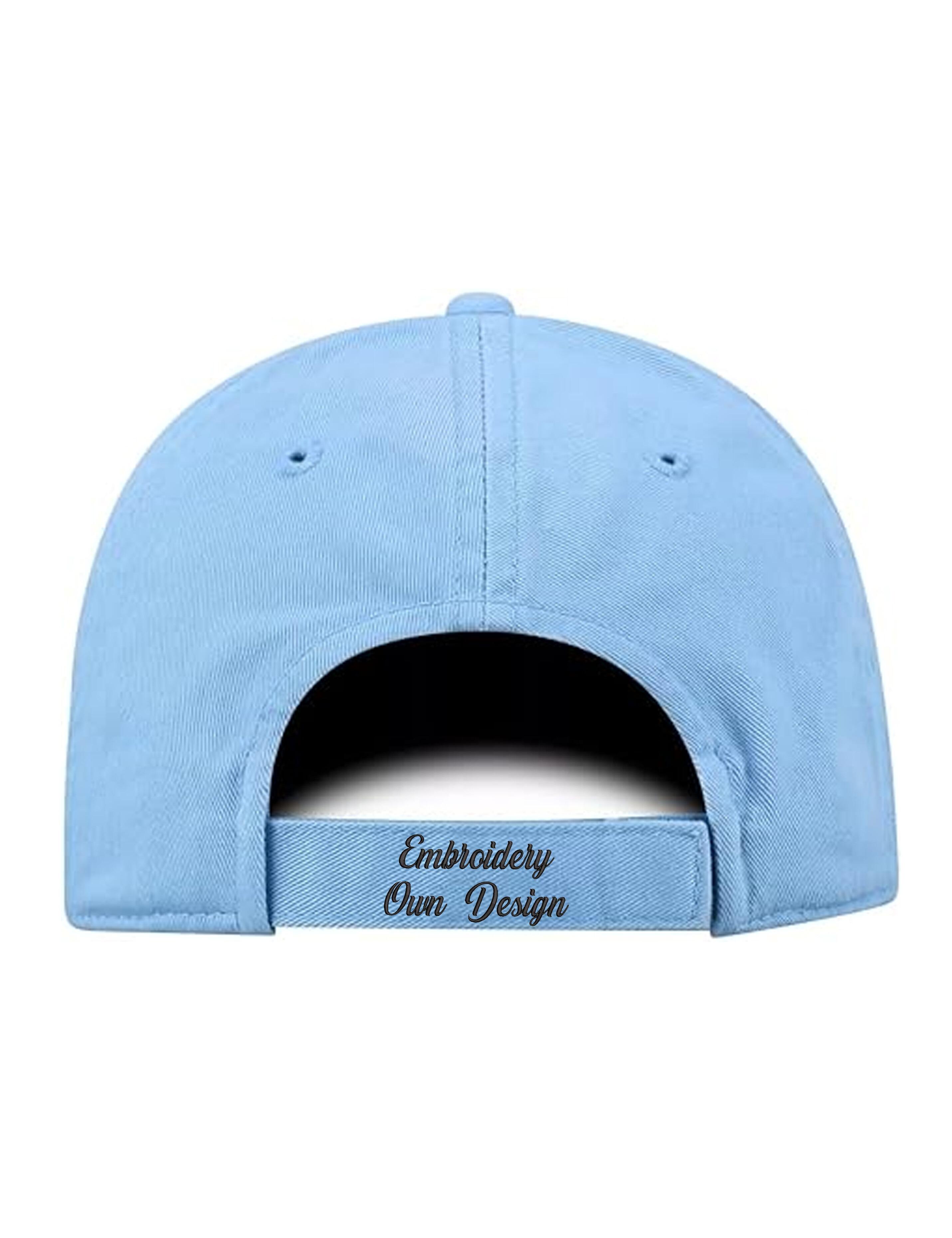 Premium Light Blue Baseball Cap Plain, Printed & Embroidered