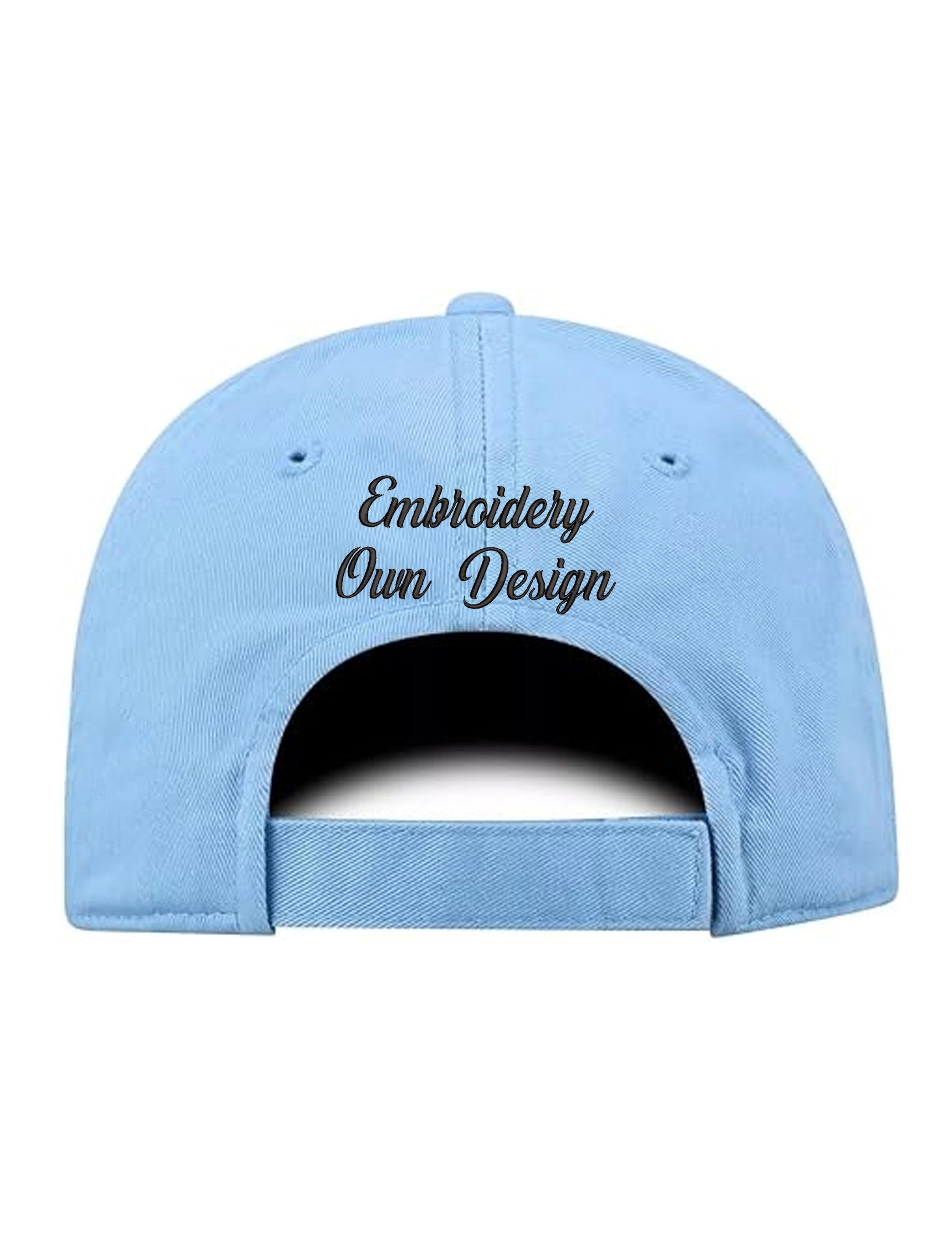 Premium Light Blue Baseball Cap Plain, Printed & Embroidered