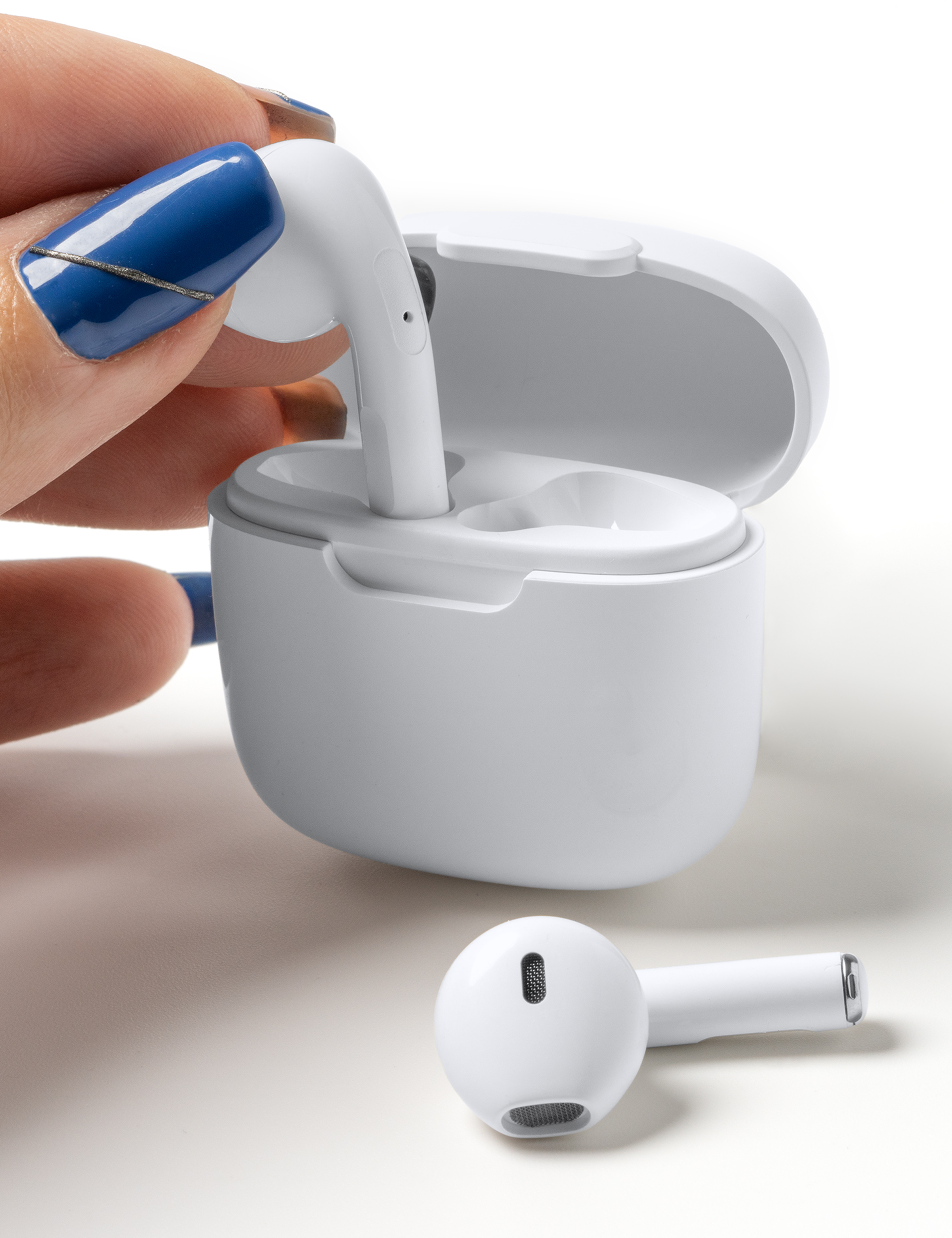 Printed Wireless Earbugs with Charging Case White for Iphone and samsung