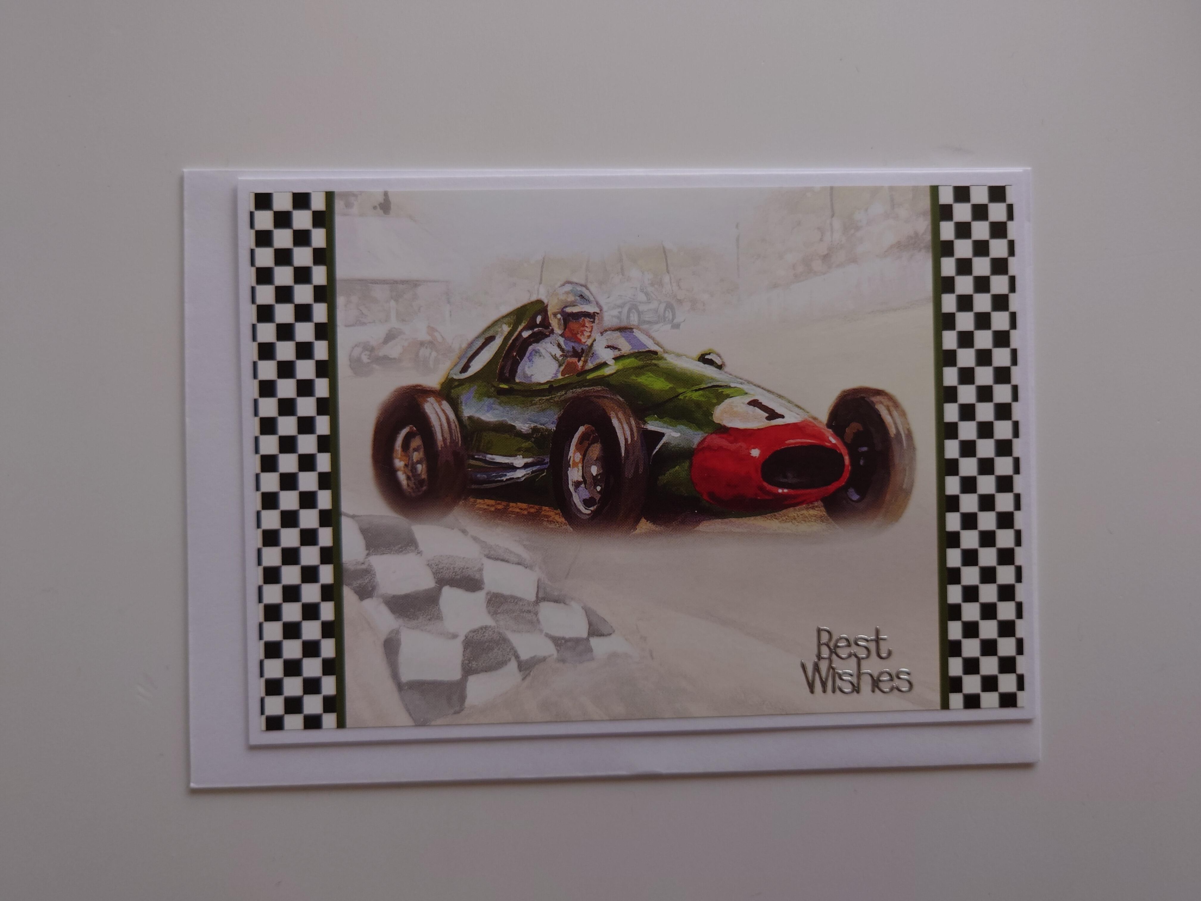 Best Wishes Vintage Formula 1 Racing Car F1 Handmade Card