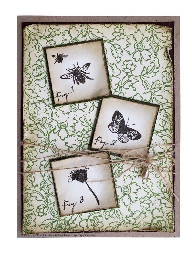 Creative Expressions Sam Poole Wildflowers 6 in x 4 in Pre Cut Rubber Stamp