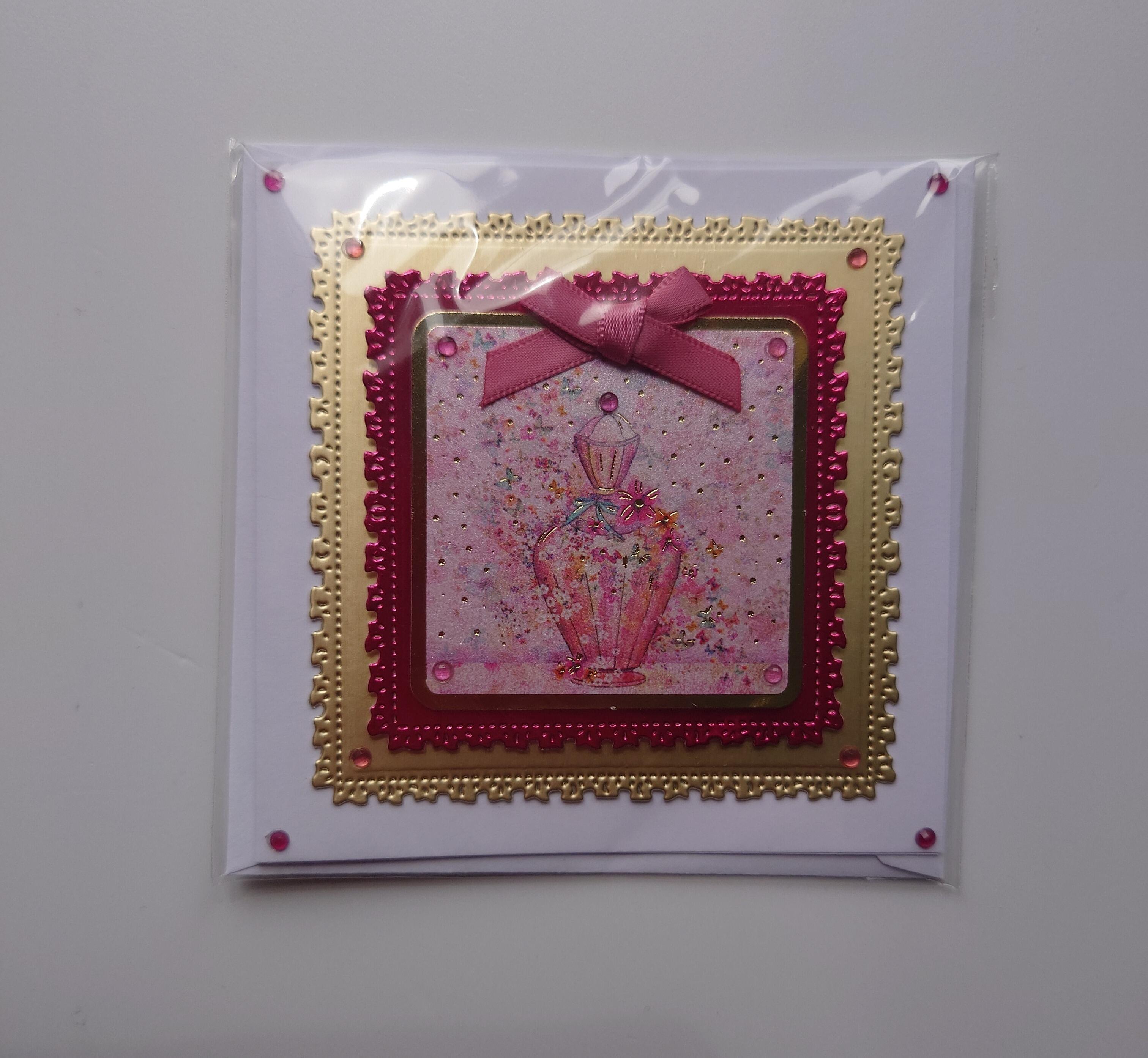 Victorian Perfume Bottle Small Handmade Card