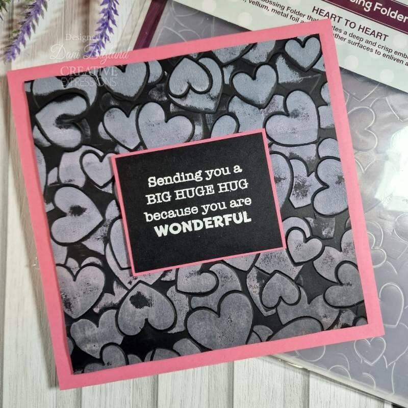 Creative Expressions Heart To Heart 8 in x 8 in 3D Embossing Folder