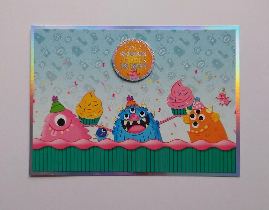 Have A Scream On Your Birthday Monsters Inc Handmade Card Topper