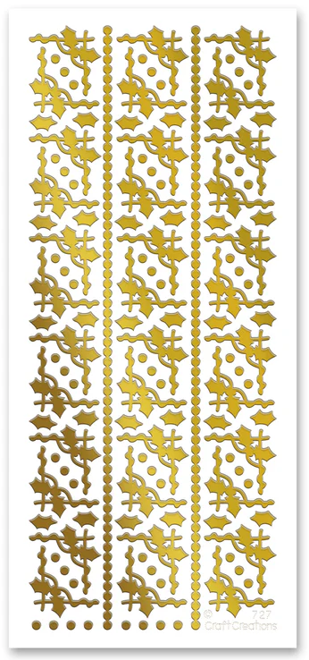 Holly Corners Gold Self Adhesive Stickers