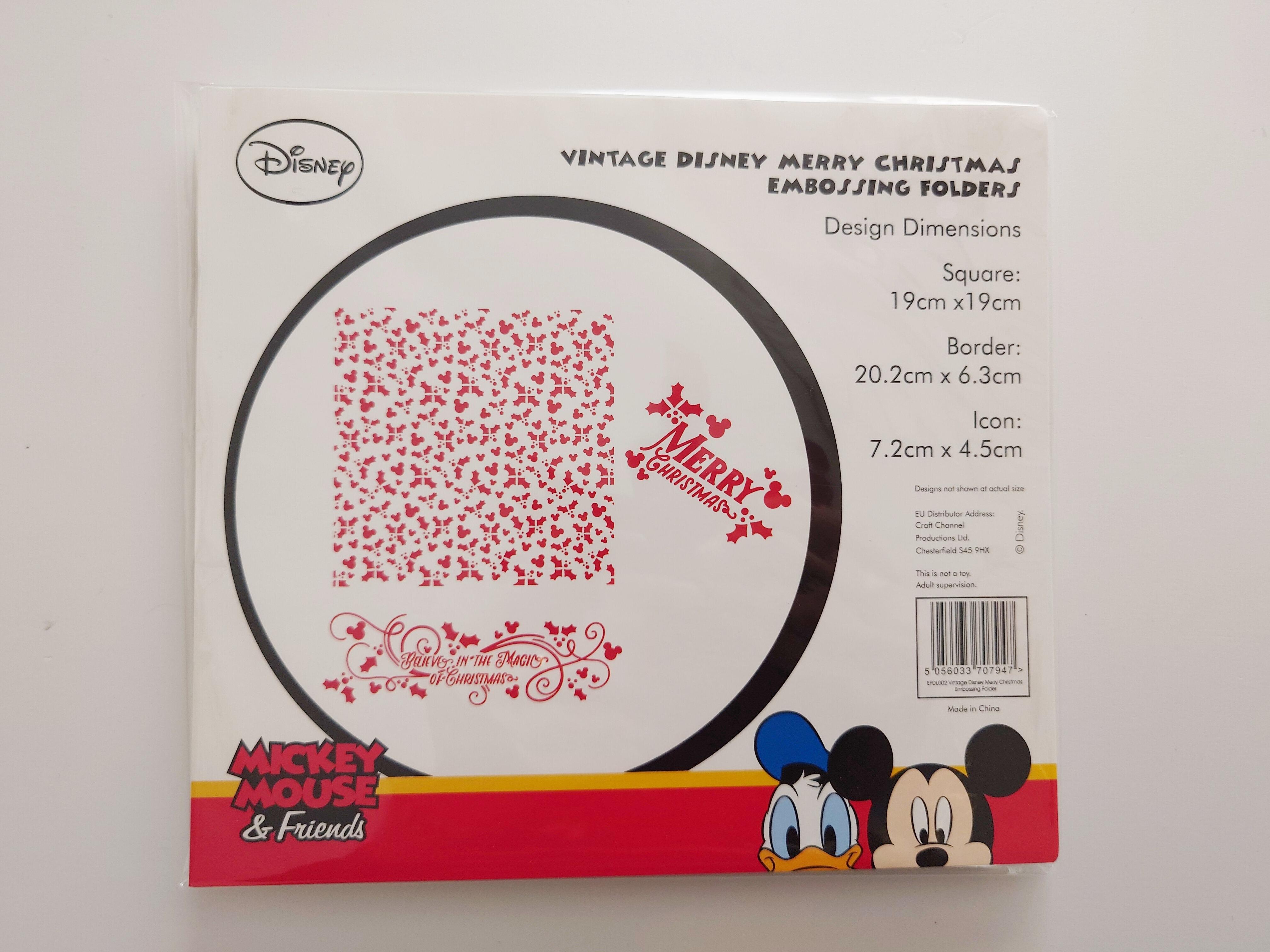Vintage Disney Mickey Mouse and Friends Merry Christmas Embossing Folders