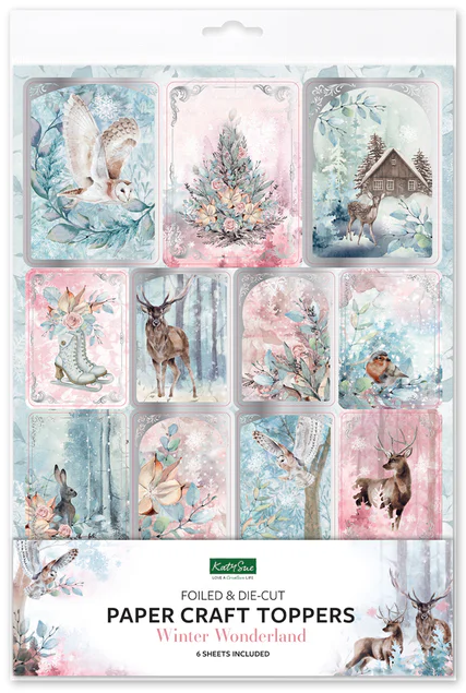 Winter Wonderland Foiled Paper Craft Toppers 6 Sheets