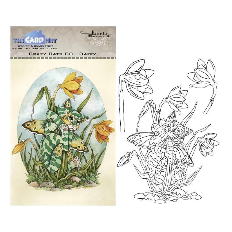 Linda Ravenscroft Crazy Cats Clear Stamp Set - Daffy