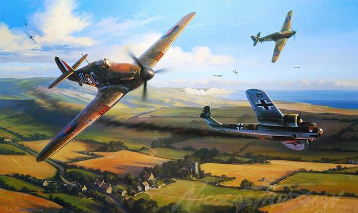 Holding the Line by Nicolas Trudgian - Hurricane Aviation Art Print