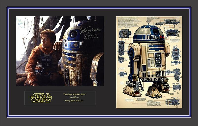 R2-D2 Star Wars - Kenny Baker Original Autograph Display