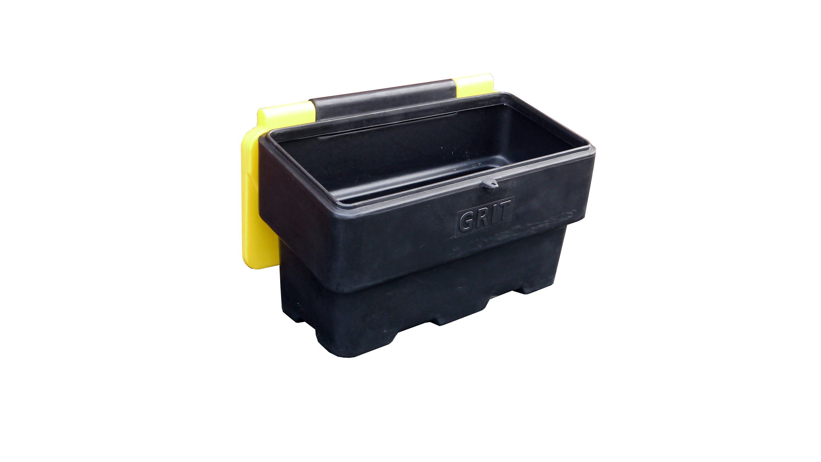 Nevis 200kg Grit Bin is a lockable black/yellow salt box for white salt ...