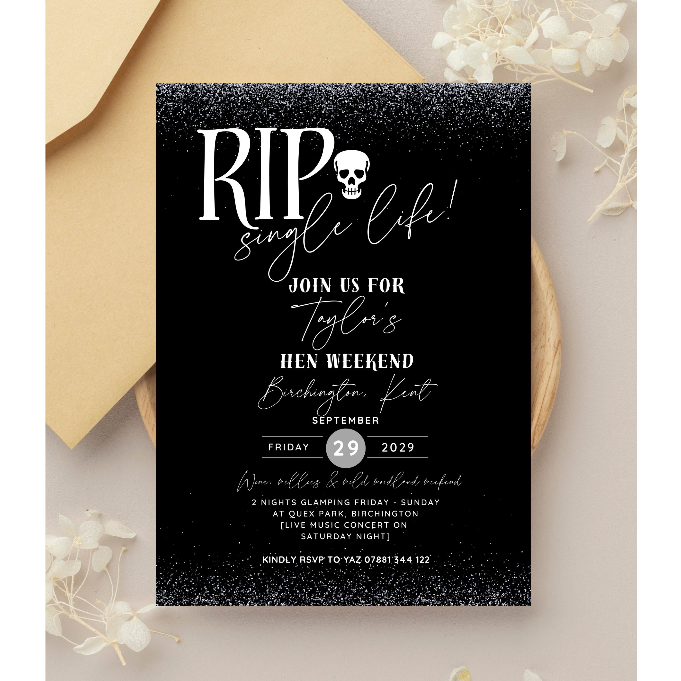 RIP Single Life Hen Party Sign