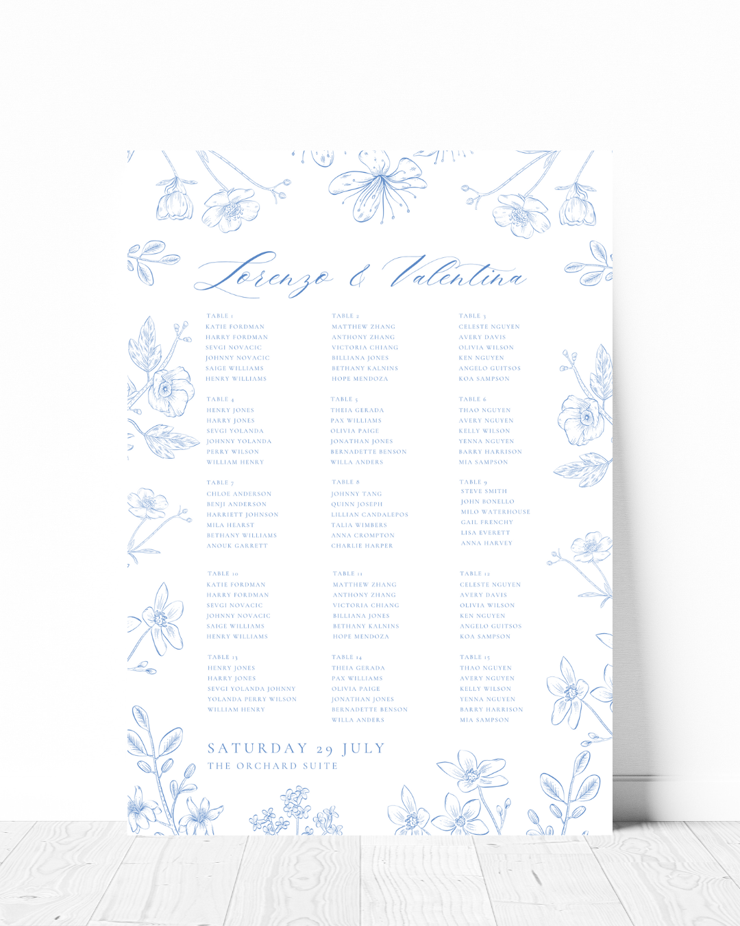Lorenzo Wedding Table Plan