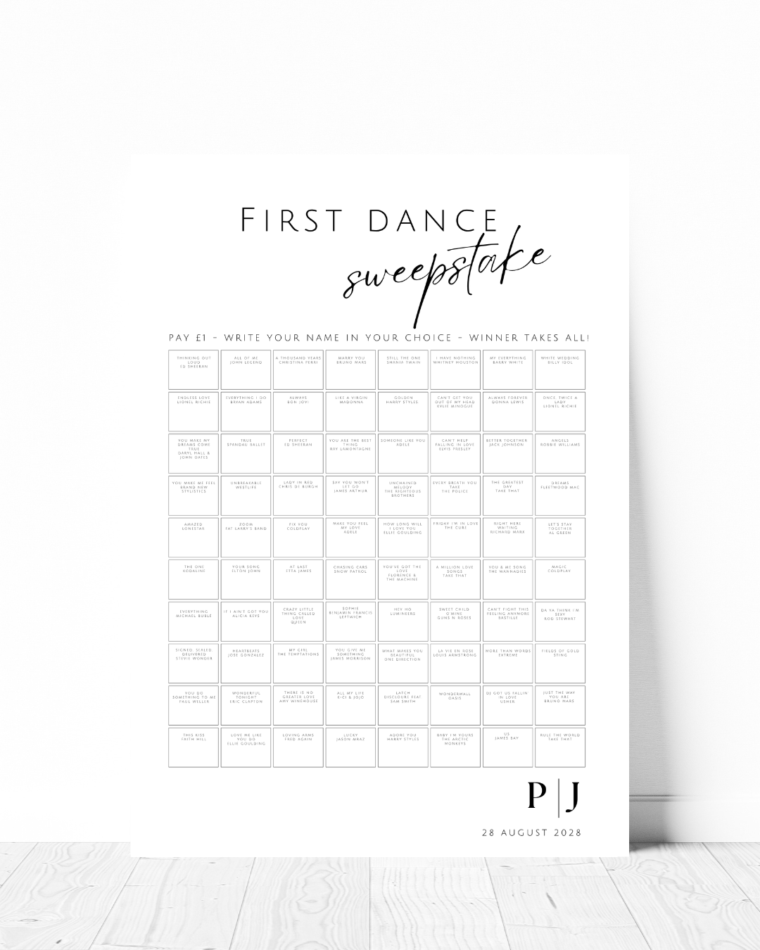 Wedding First Dance Sweepstake Sign