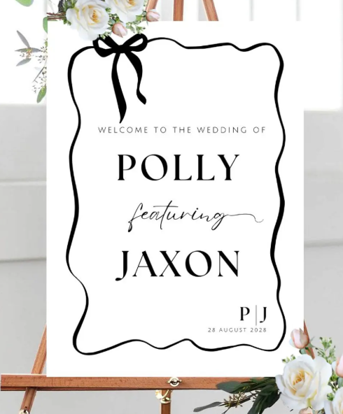 Wedding Welcome Sign Featuring the Groom